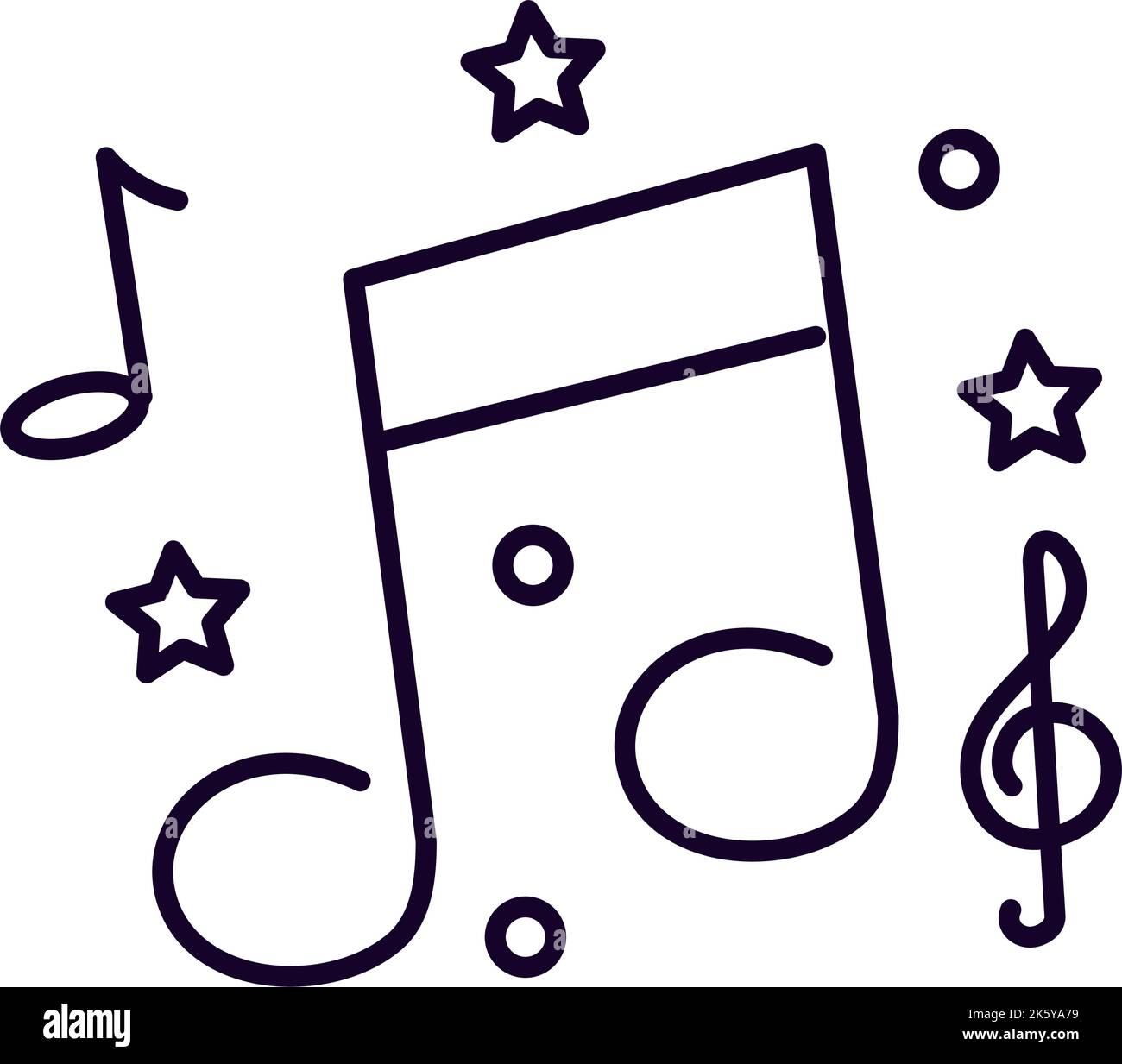 music notes and stars line Stock Vector Image & Art - Alamy