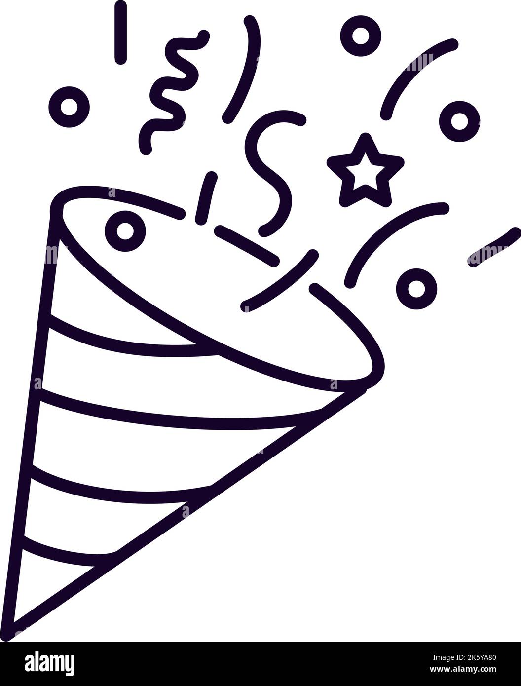 party cornet with confetti line Stock Vector Image & Art - Alamy