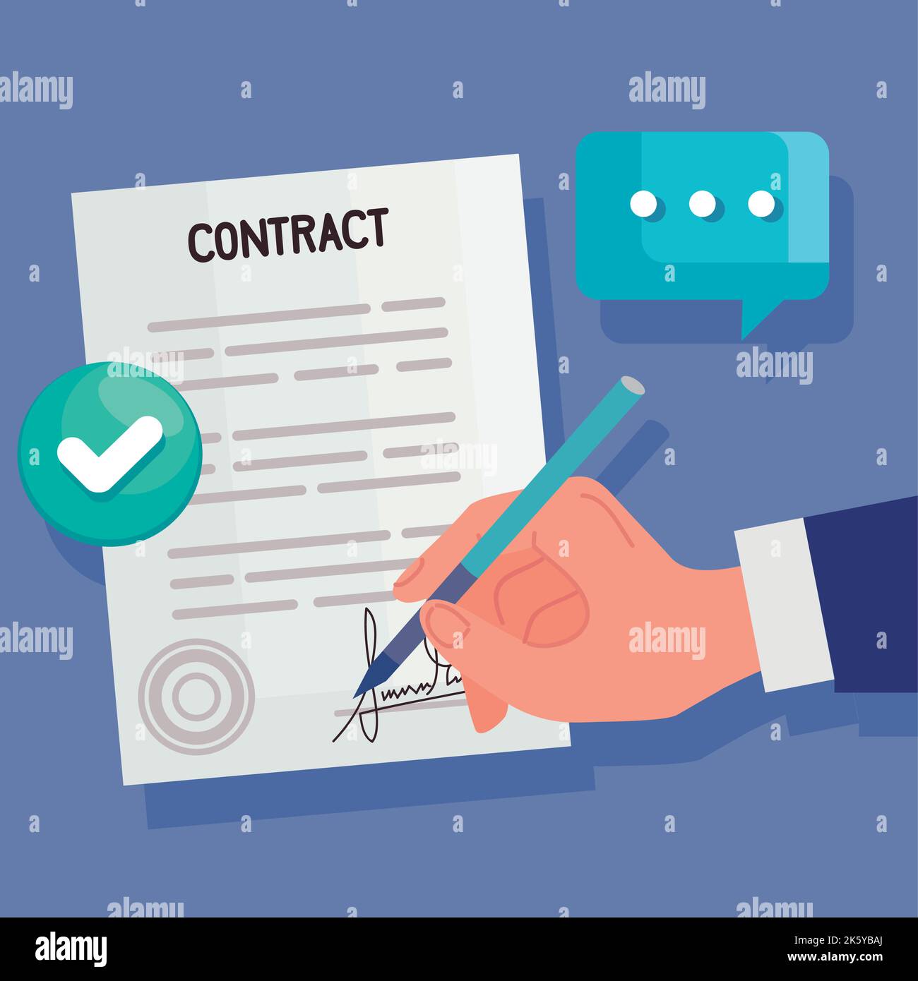 hand signing contract document Stock Vector Image & Art - Alamy