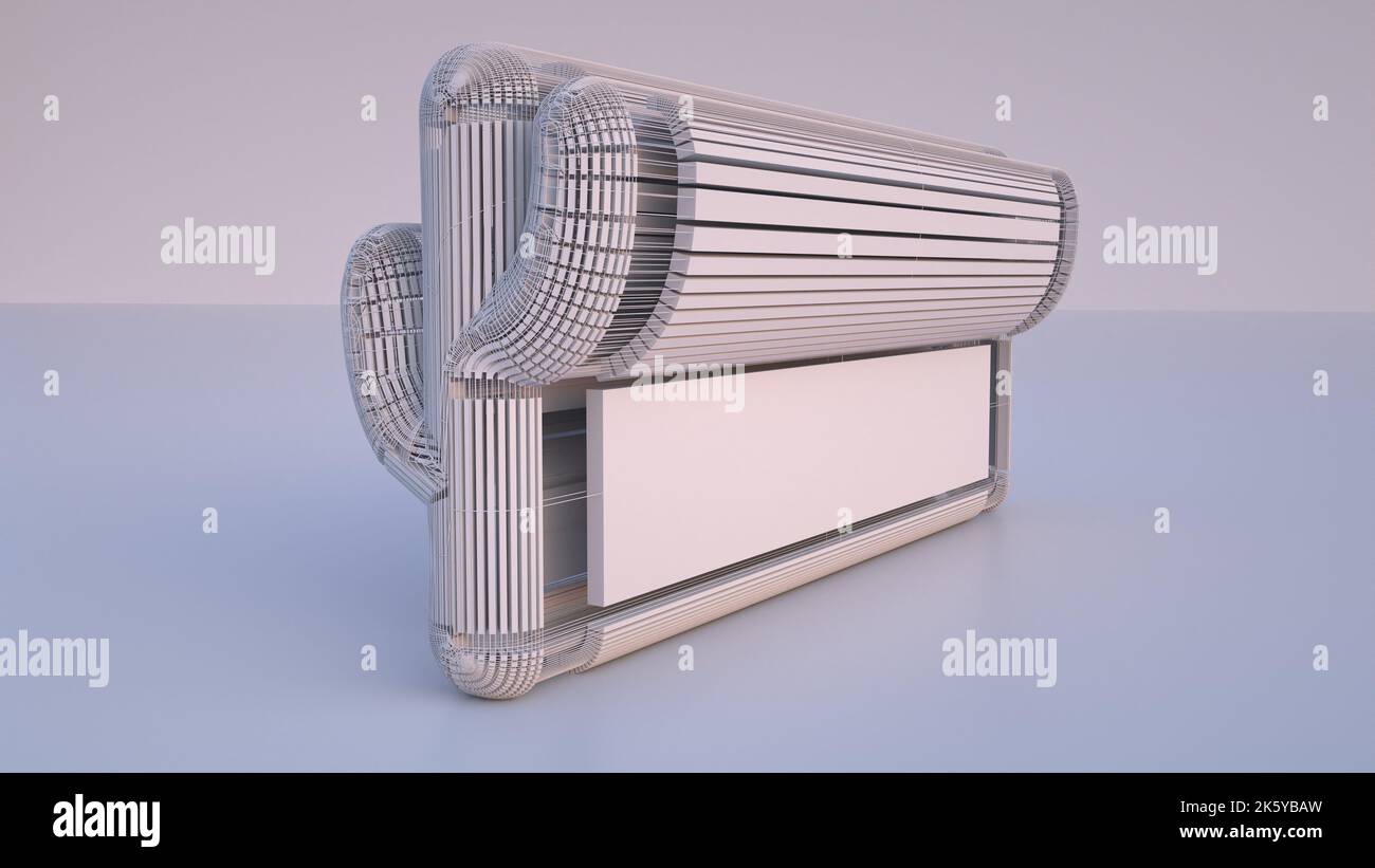 3D Illustration of a building based on the diagram of a tree. View the ...