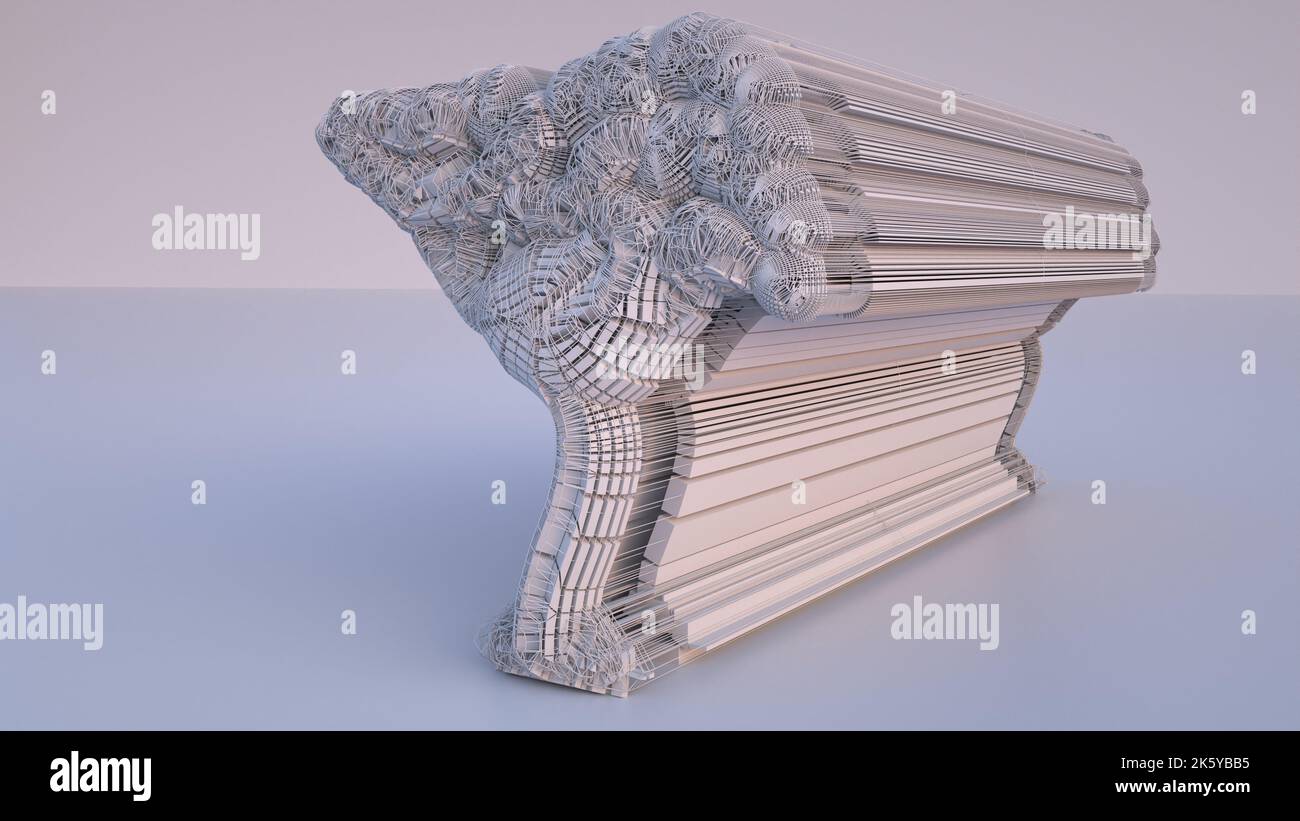 3D Illustration of a building based on the diagram of a tree. View the ...