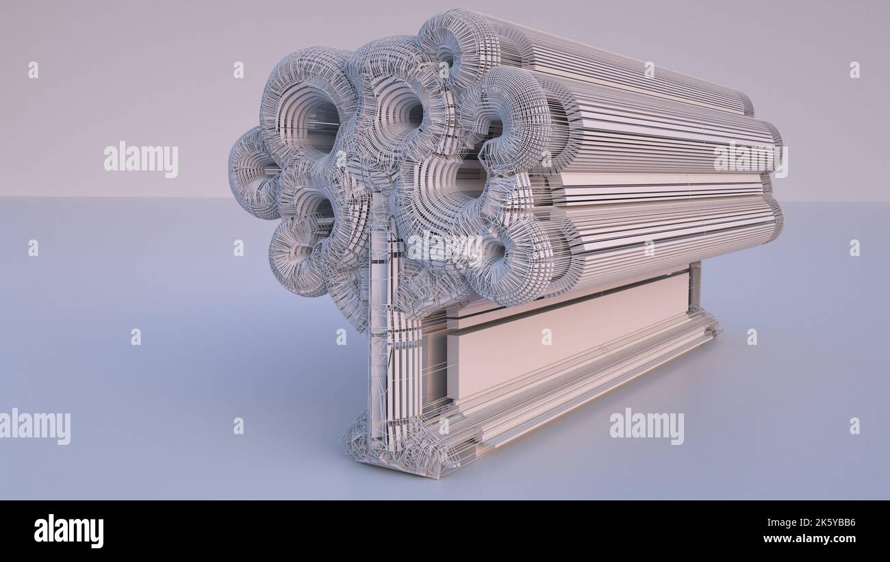 3D Illustration of a building based on the diagram of a tree. View the ...