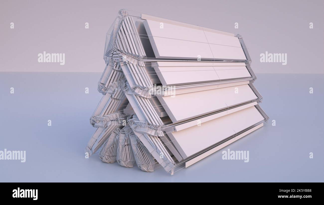 3D Illustration of a building based on the diagram of a tree. View the ...