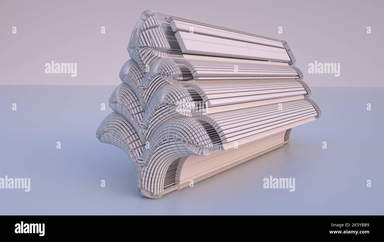 3D Illustration of a building based on the diagram of a tree. View the ...