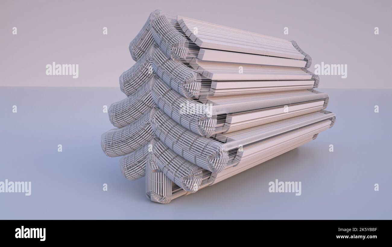 3D Illustration of a building based on the diagram of a tree. View the ...