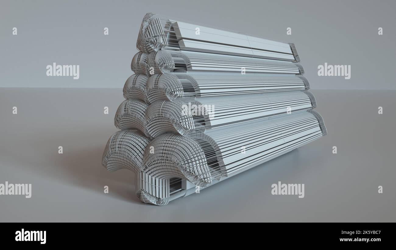 3D Illustration of a building based on the diagram of a tree. View the ...