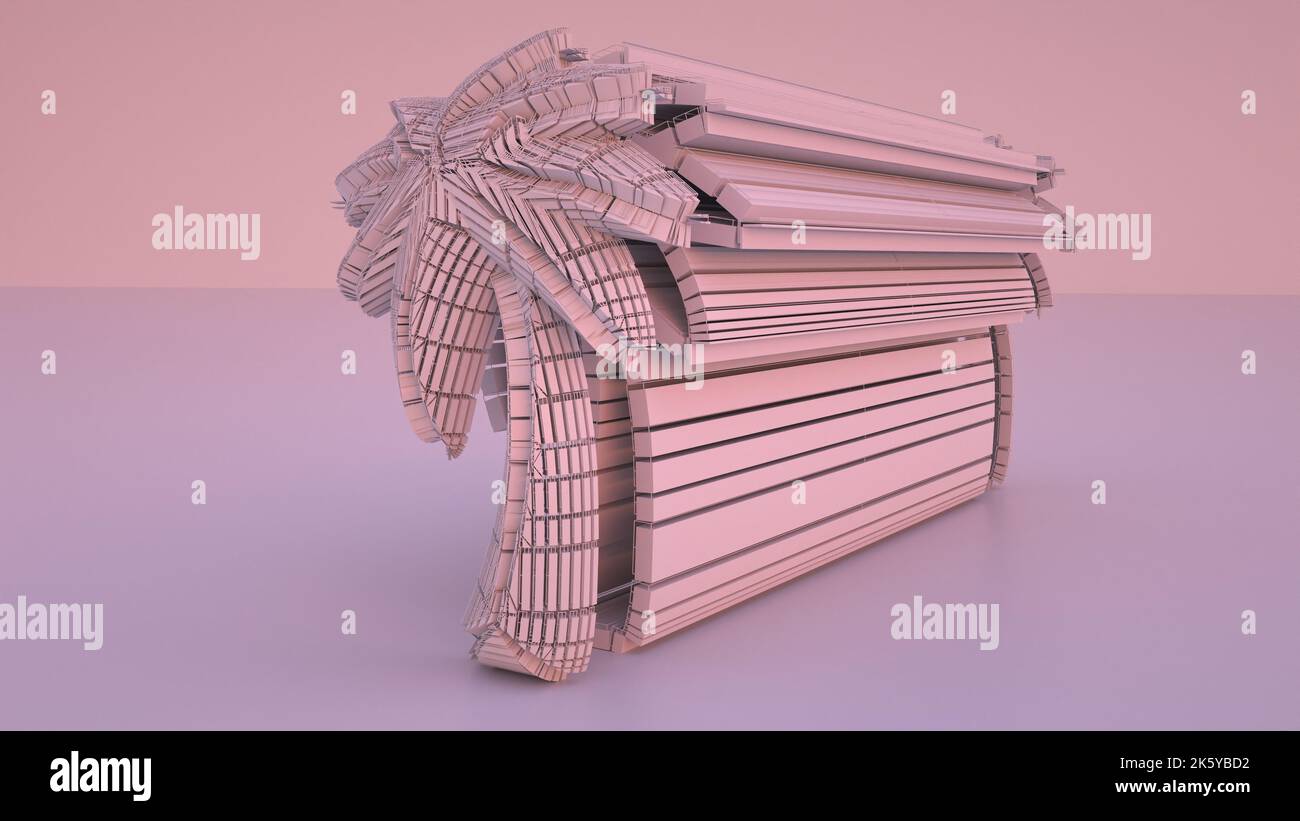 3D Illustration of a building based on the diagram of a tree. View the ...