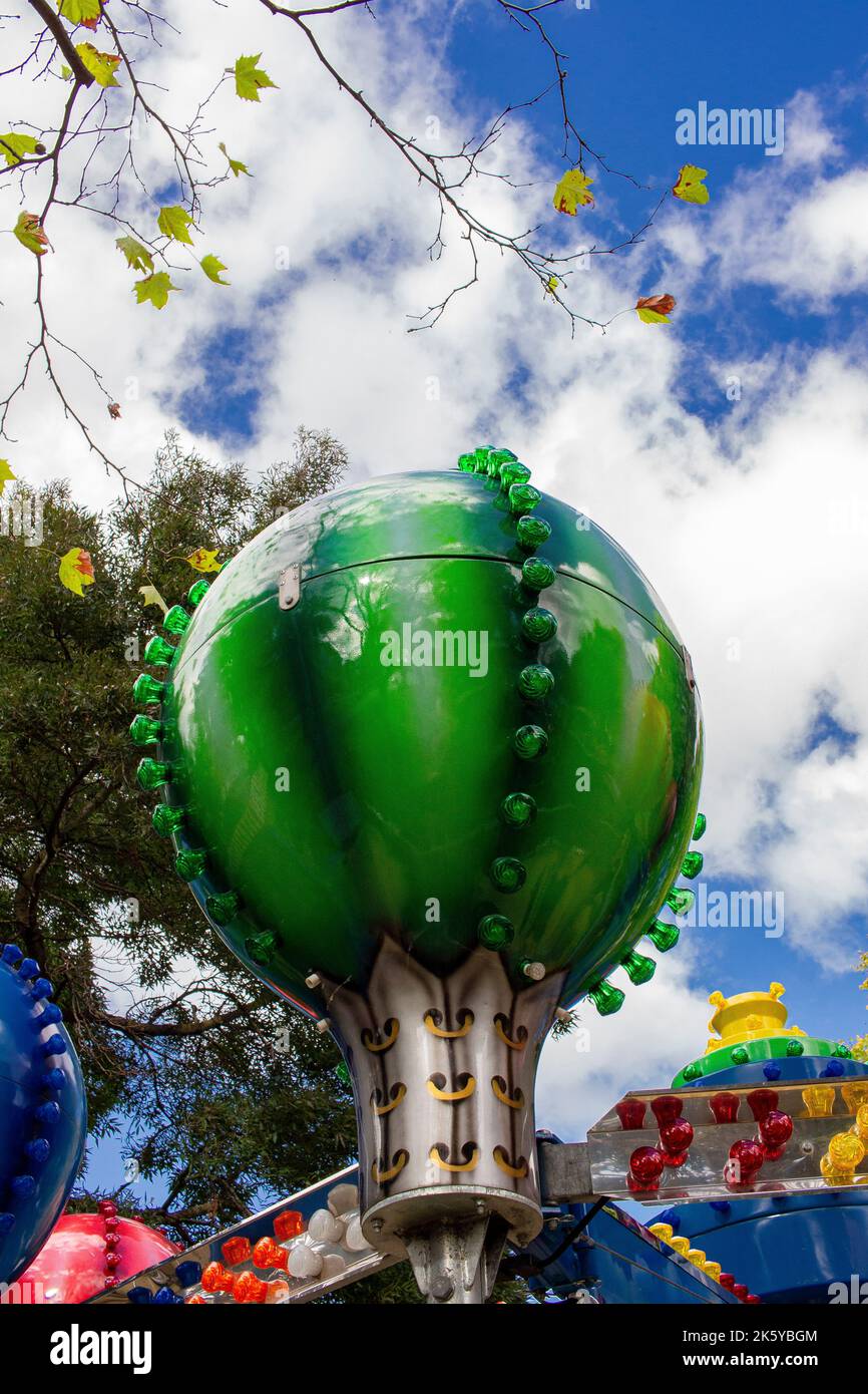 Multi-coured balloons at fairground at Parsons Green, West London, UK ...