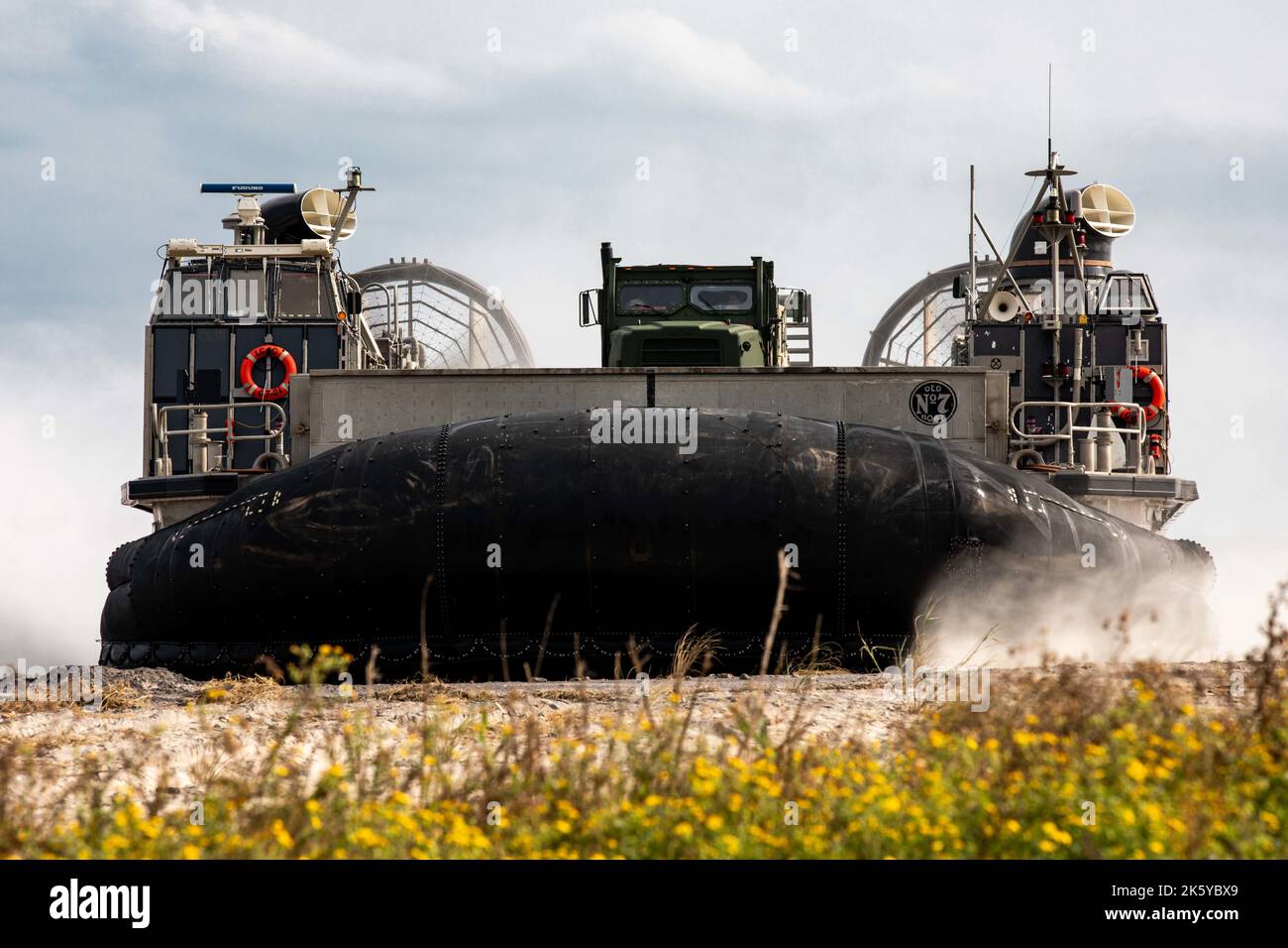 U.S. Navy Landing Craft Air Cushion 07, assigned to Assault Craft Unit ...
