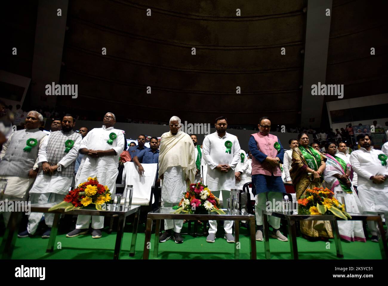 NEW DELHI, INDIA - OCTOBER 10: RJD Chief Lalu Prasad Yadav pays tribute ...