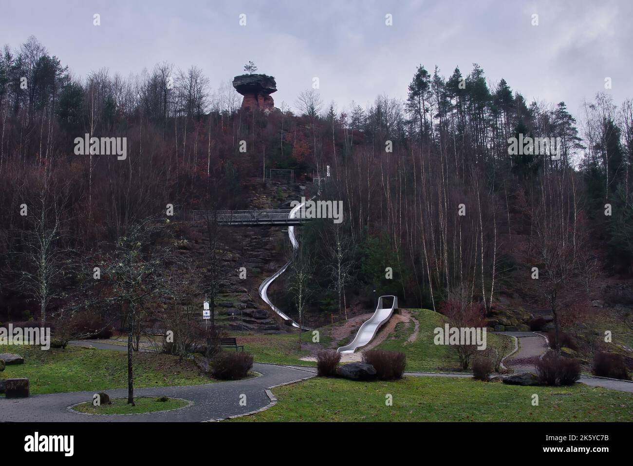 Hinterweidenthal, Germany - January 1, 2021: Devil's Table on a hill ...