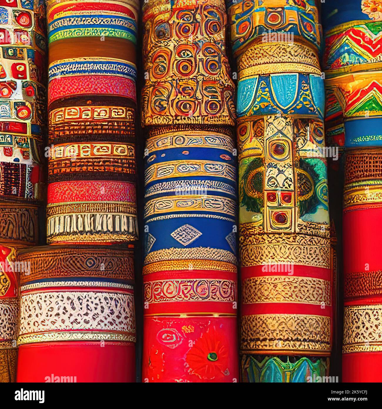 The abstract of Indian traditional styles and patterns from various old ...