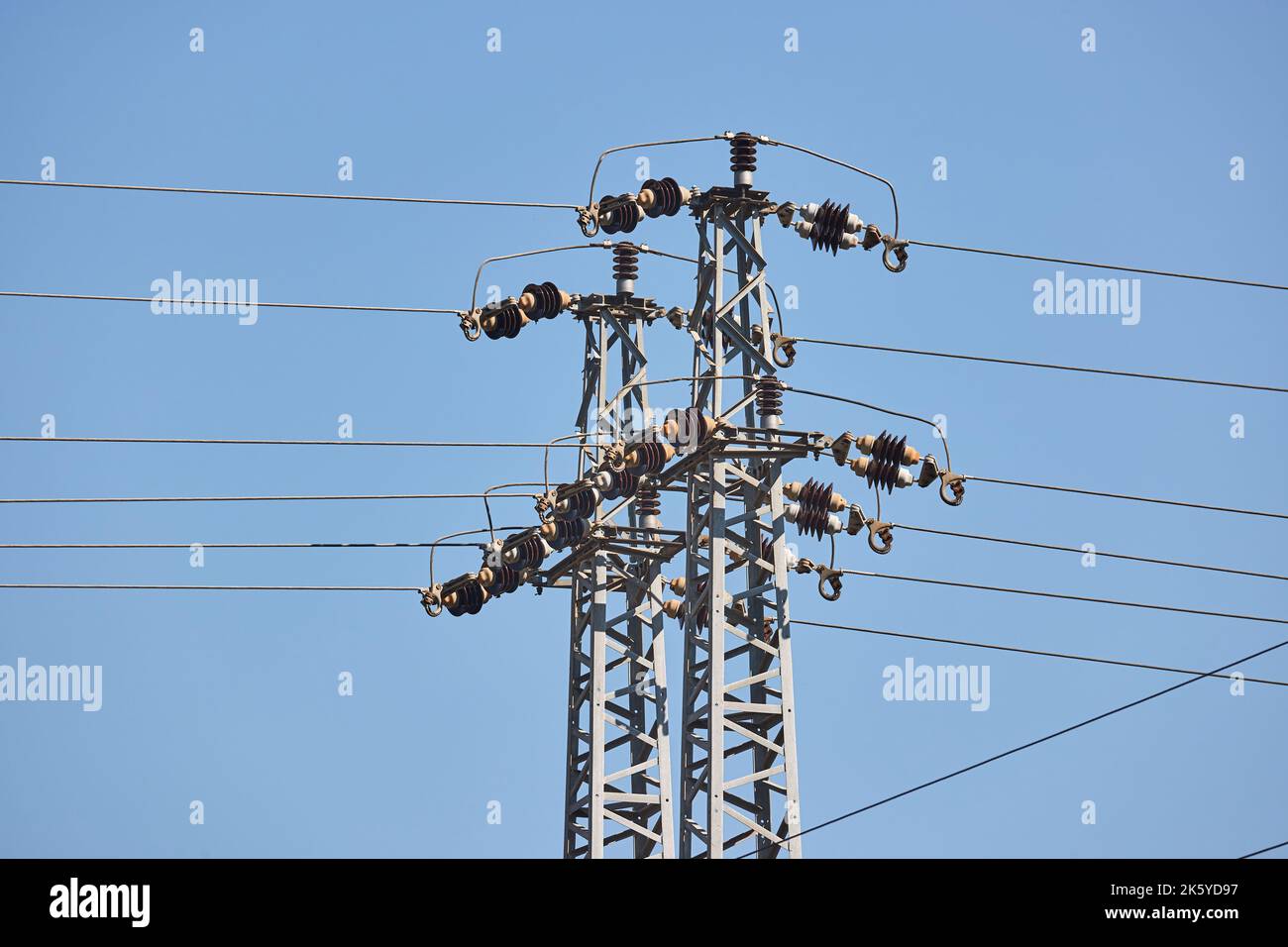 Electric line column Stock Photo - Alamy