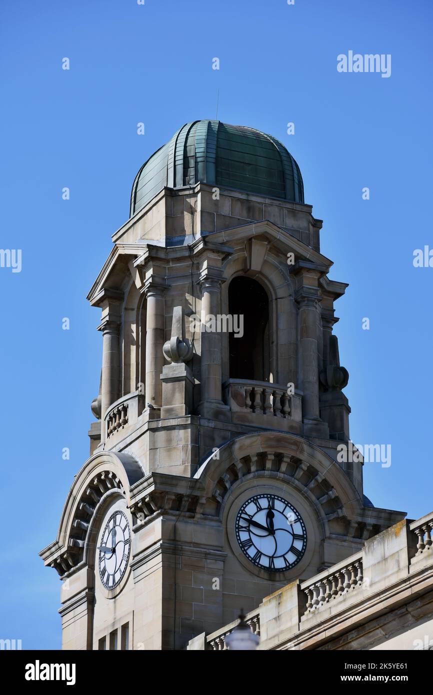 Old City Hall Clock Tower Stock Photo - Alamy