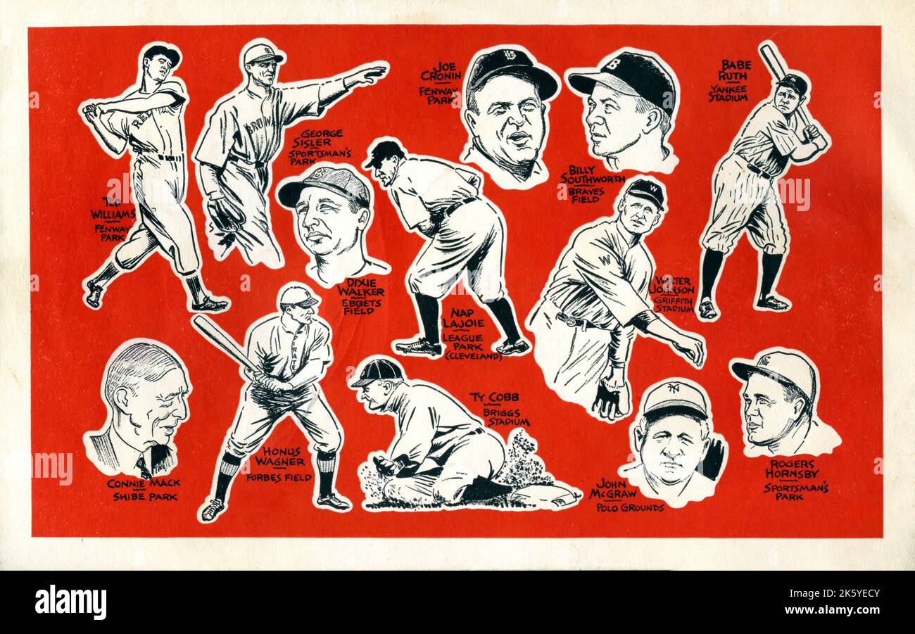 Illlustrations of old time Hall of Fame baseball players by Gene Mack ...