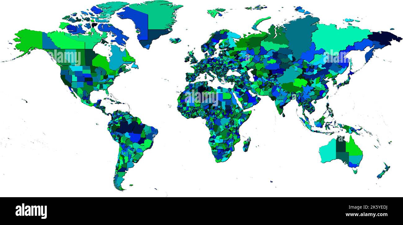 World map all political regions Stock Vector Image & Art - Alamy