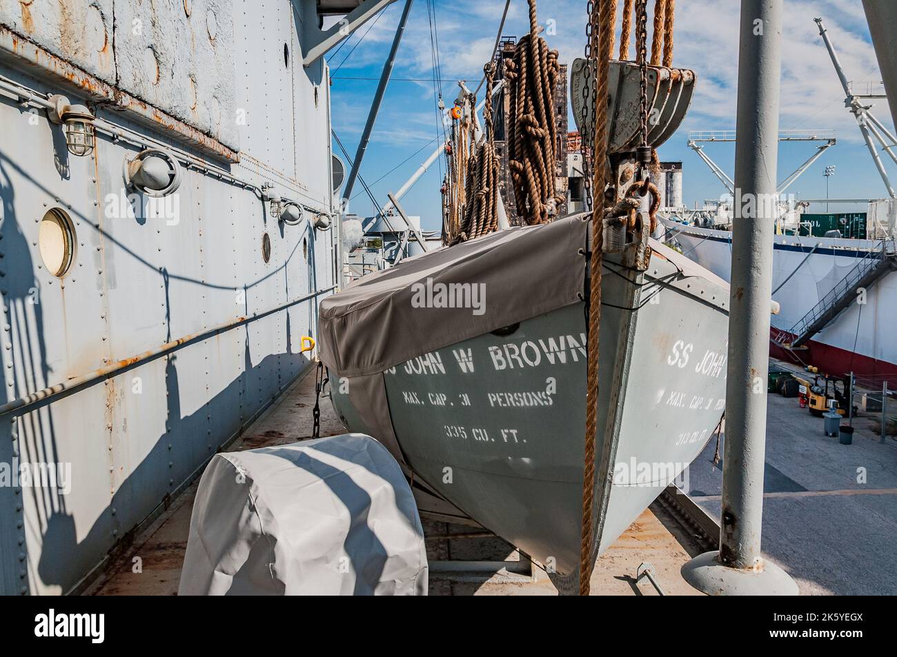 Lifeboat from the JW Brown Liberty Ship, Baltimore Harbor, Maryland USA ...
