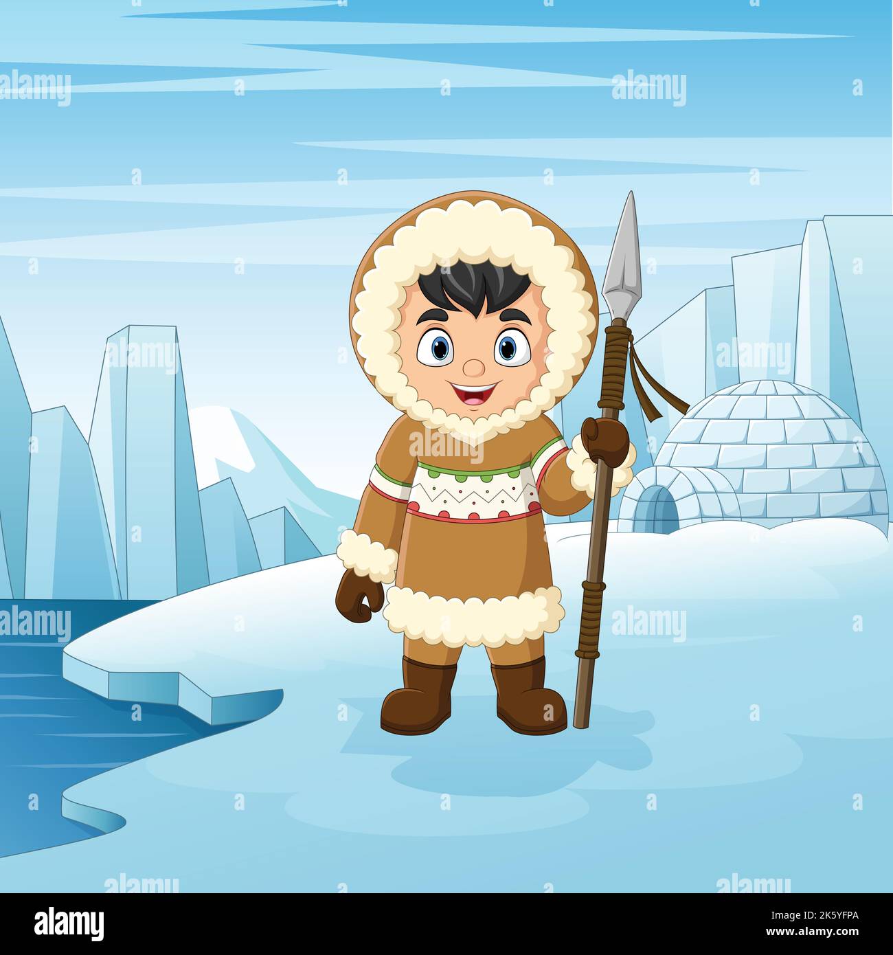 Eskimos ice fishing Stock Vector Images - Alamy