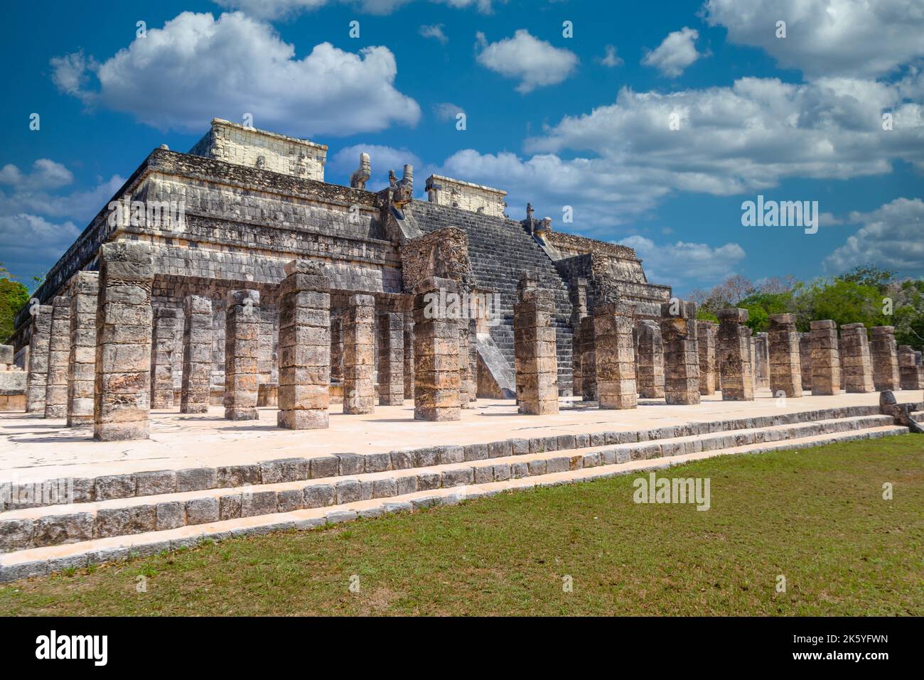 Temple of the Warriors in Chichen Itza, Quintana Roo, Mexico. Mayan ...