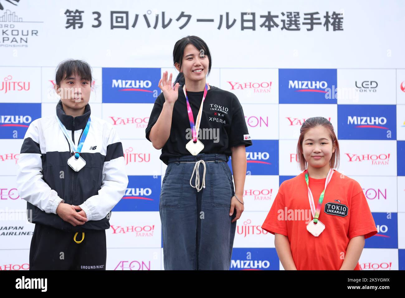 Tokyo, Japan. 9th Oct, 2022. (L-R) Hanaho Yamamoto, Hikari Izumi, Nene ...