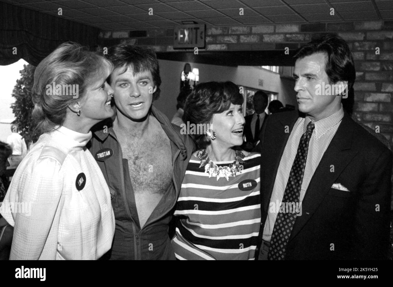 Linda Evans with Tristan Rogers, Ruth Warrick and Stuart Damon at the Family Feud All-Star prime ...