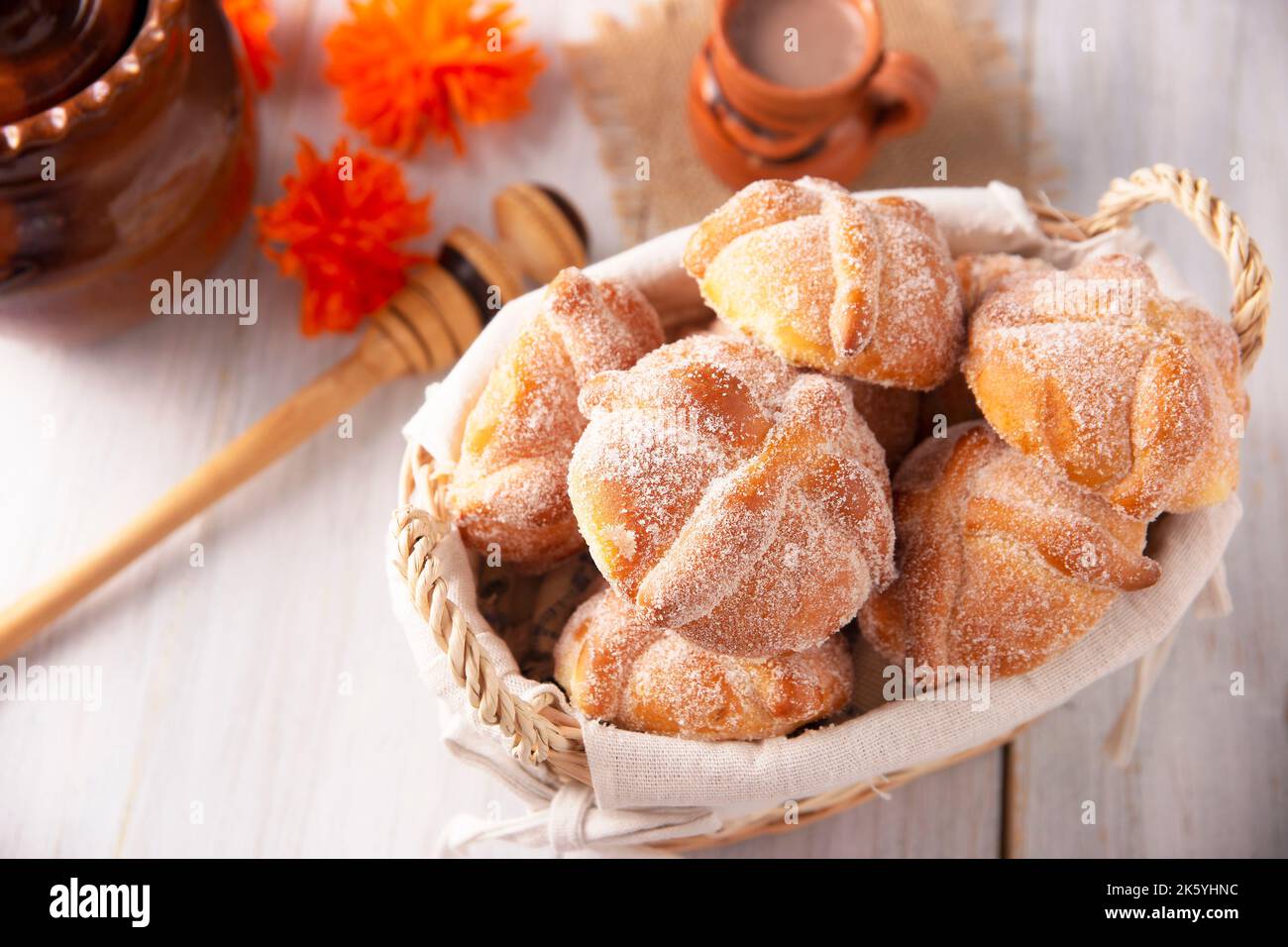 Pan de Muerto. Typical Mexican sweet bread that is consumed in the ...