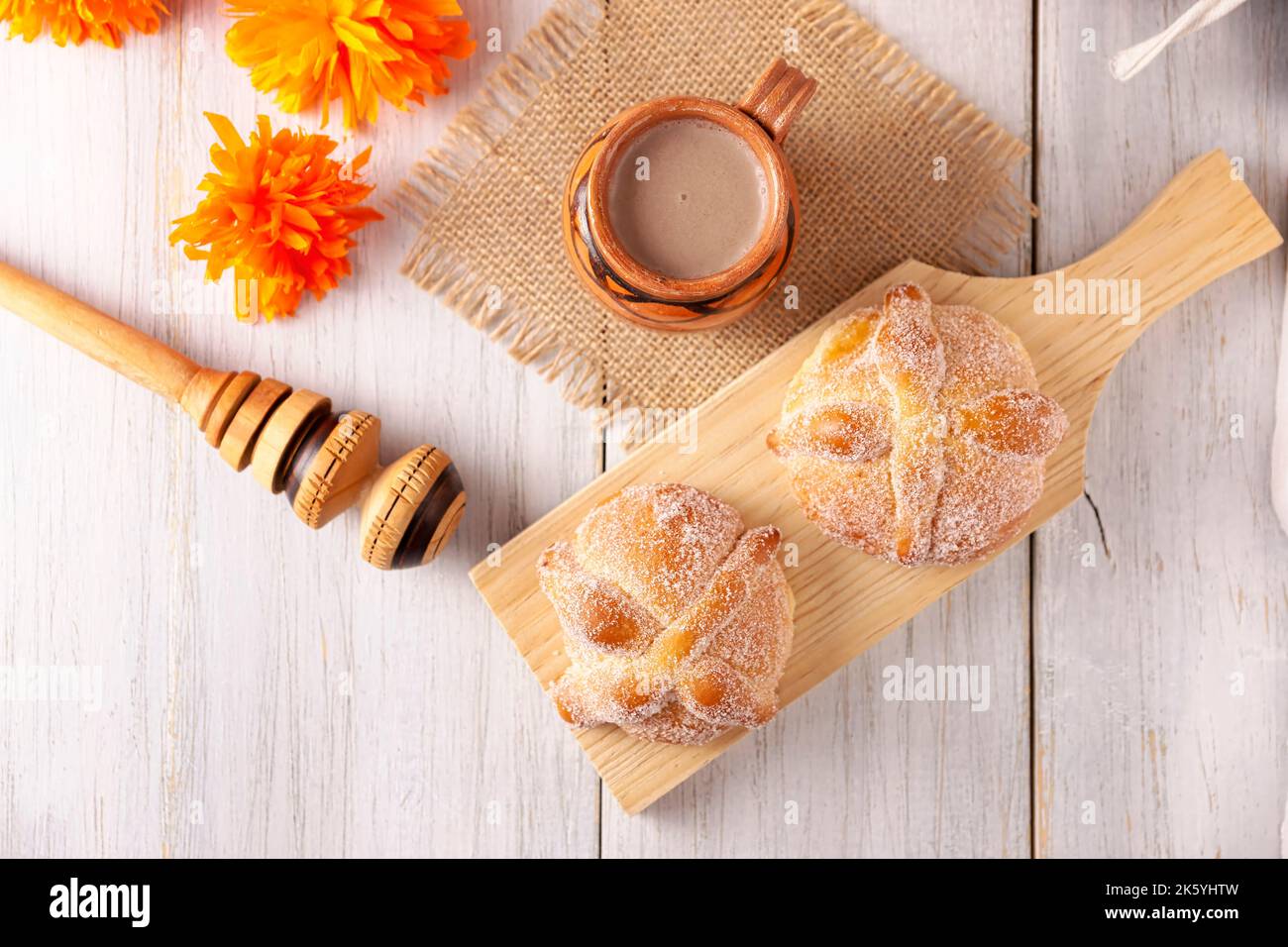 Pan de Muerto. Typical Mexican sweet bread that is consumed in the ...
