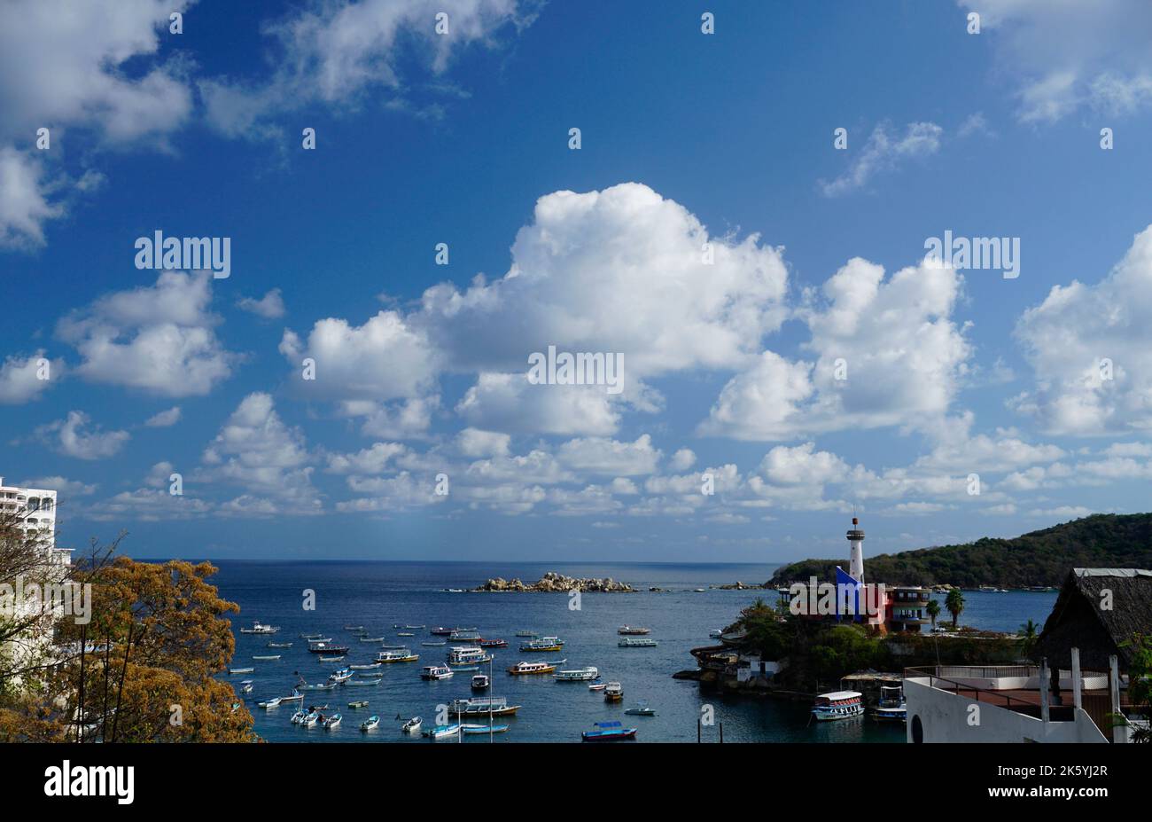 Fishing boats of of Caleta Beach, Acapulco, Mexico Stock Photo - Alamy