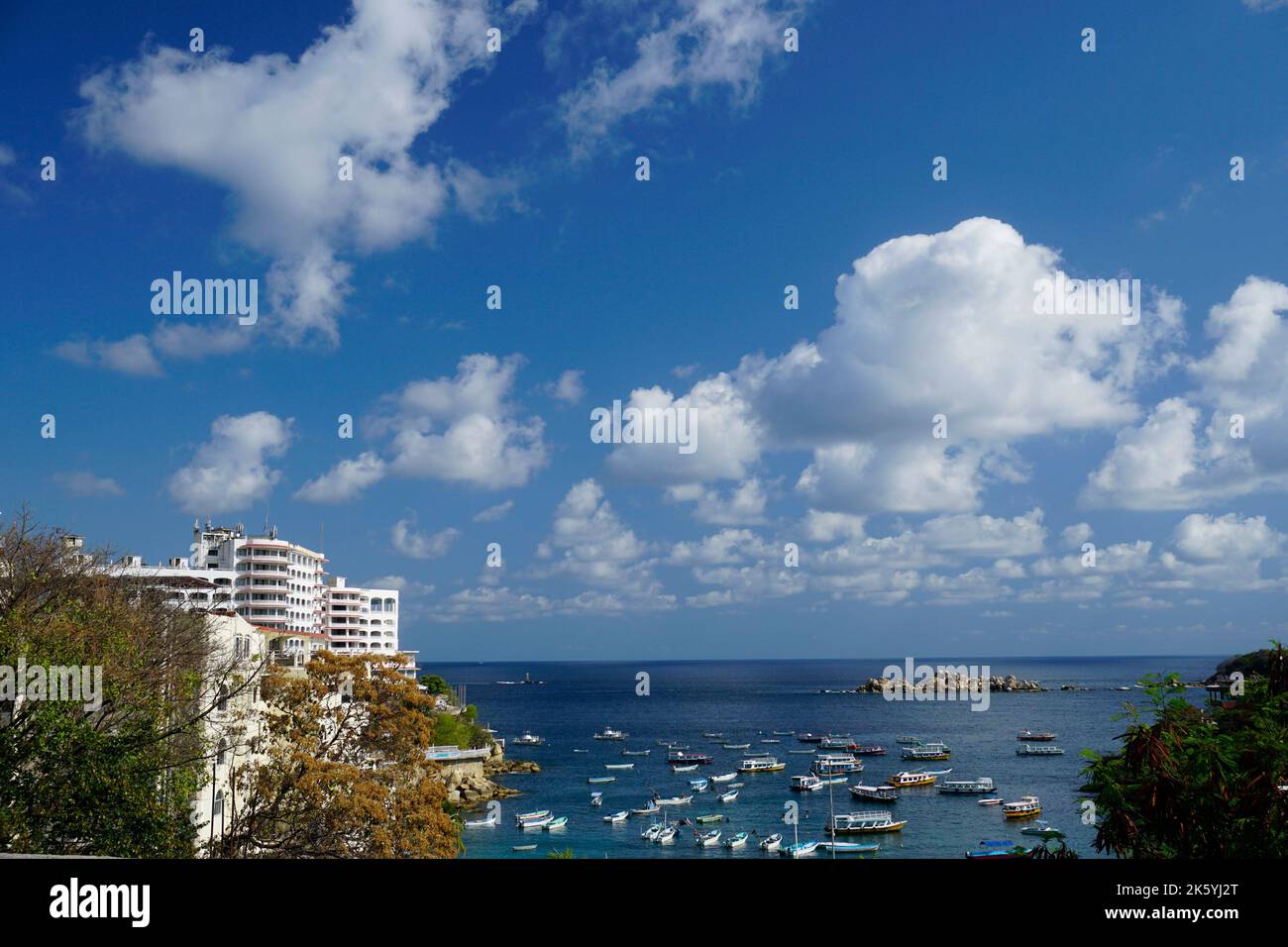 Fishing boats of of Caleta Beach, Acapulco, Mexico Stock Photo - Alamy