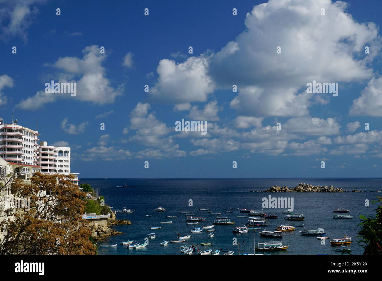 Fishing boats of of Caleta Beach, Acapulco, Mexico Stock Photo - Alamy