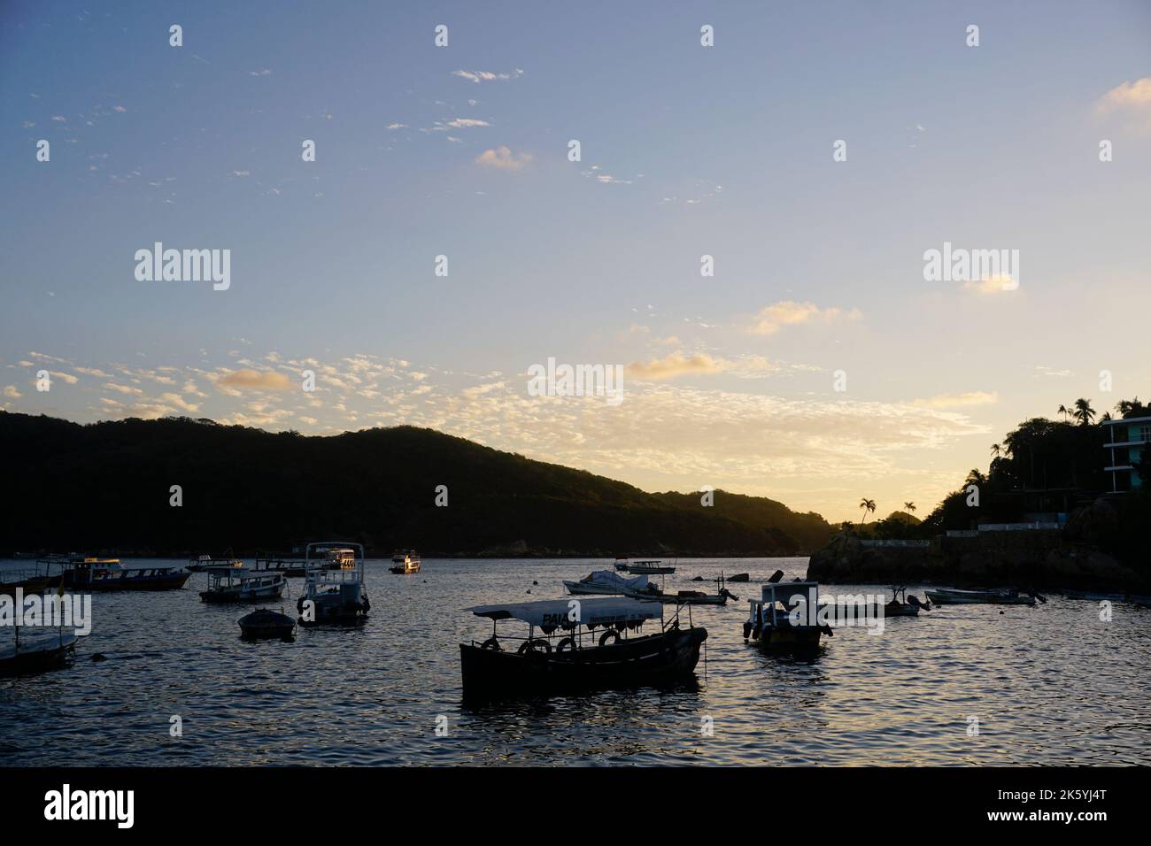 Roqueta Island at sunset, Caleta Beach, Acapulco, Mexico Stock Photo ...