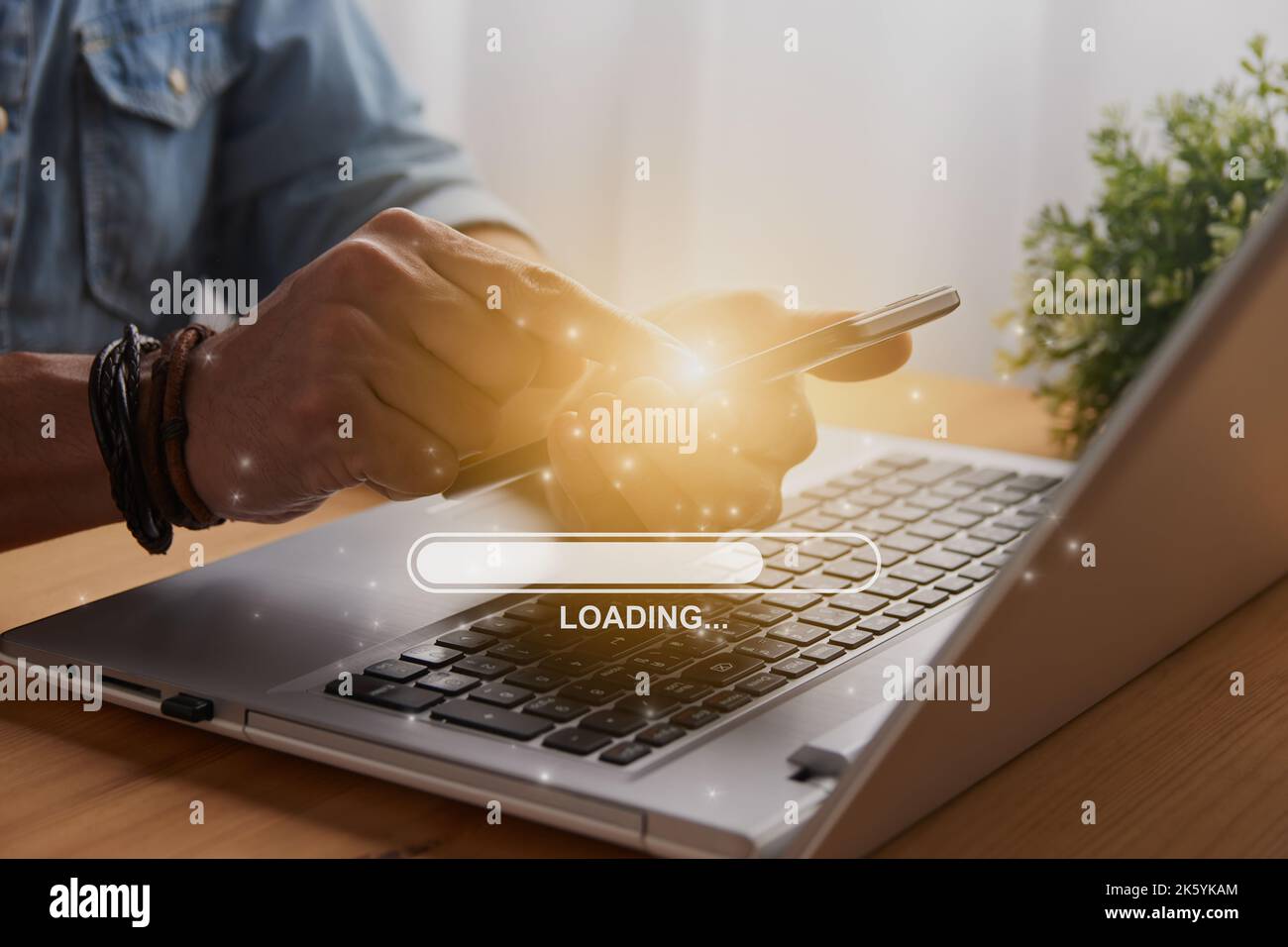 Downloading bar screen in laptop hi-res stock photography and images ...
