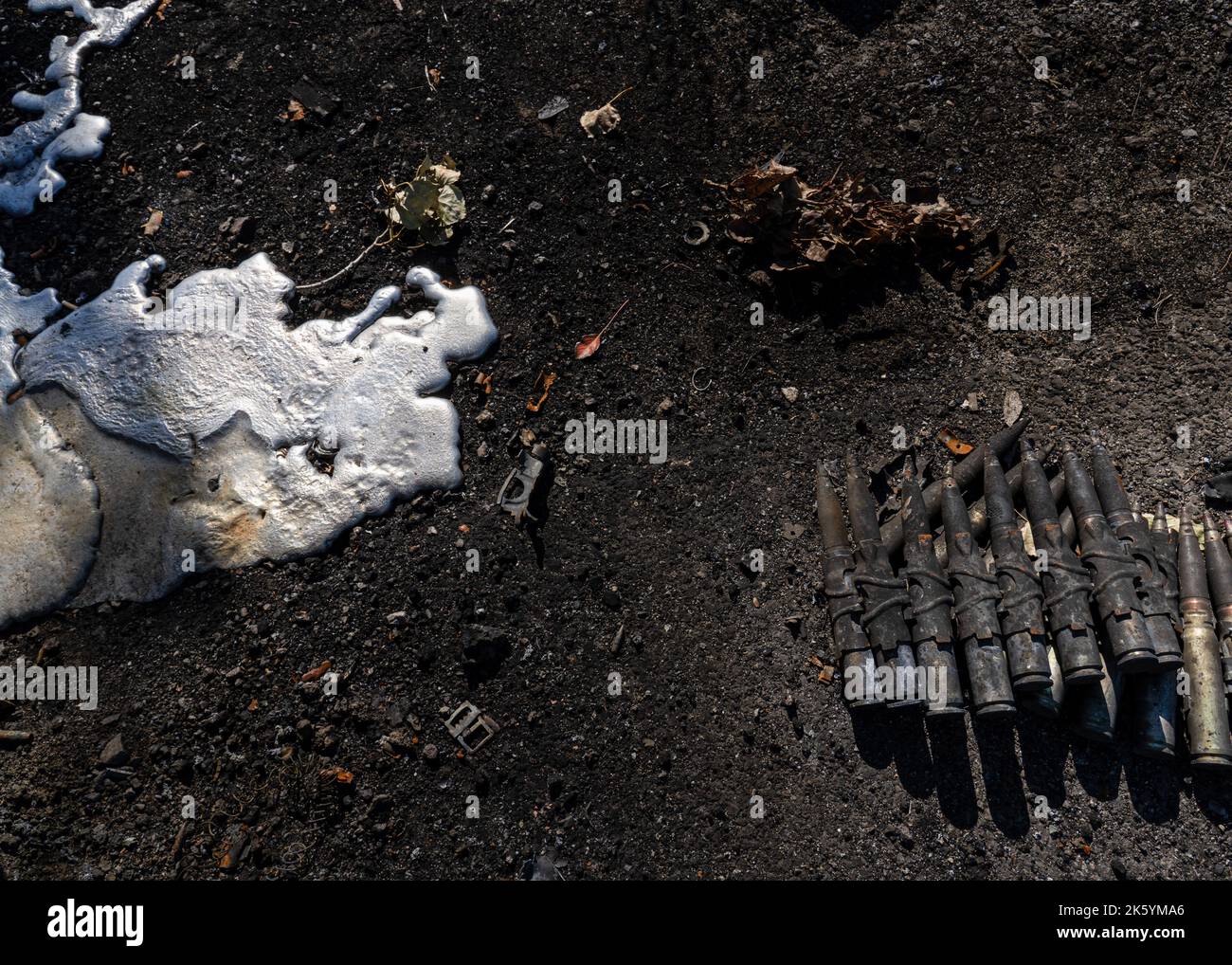 Bullets and melted metal seen in the Donetsk region. As Ukrainian ...