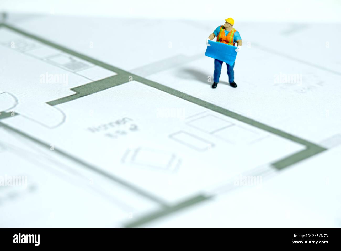 Miniature people toy figure photography. Architectural sketching ...