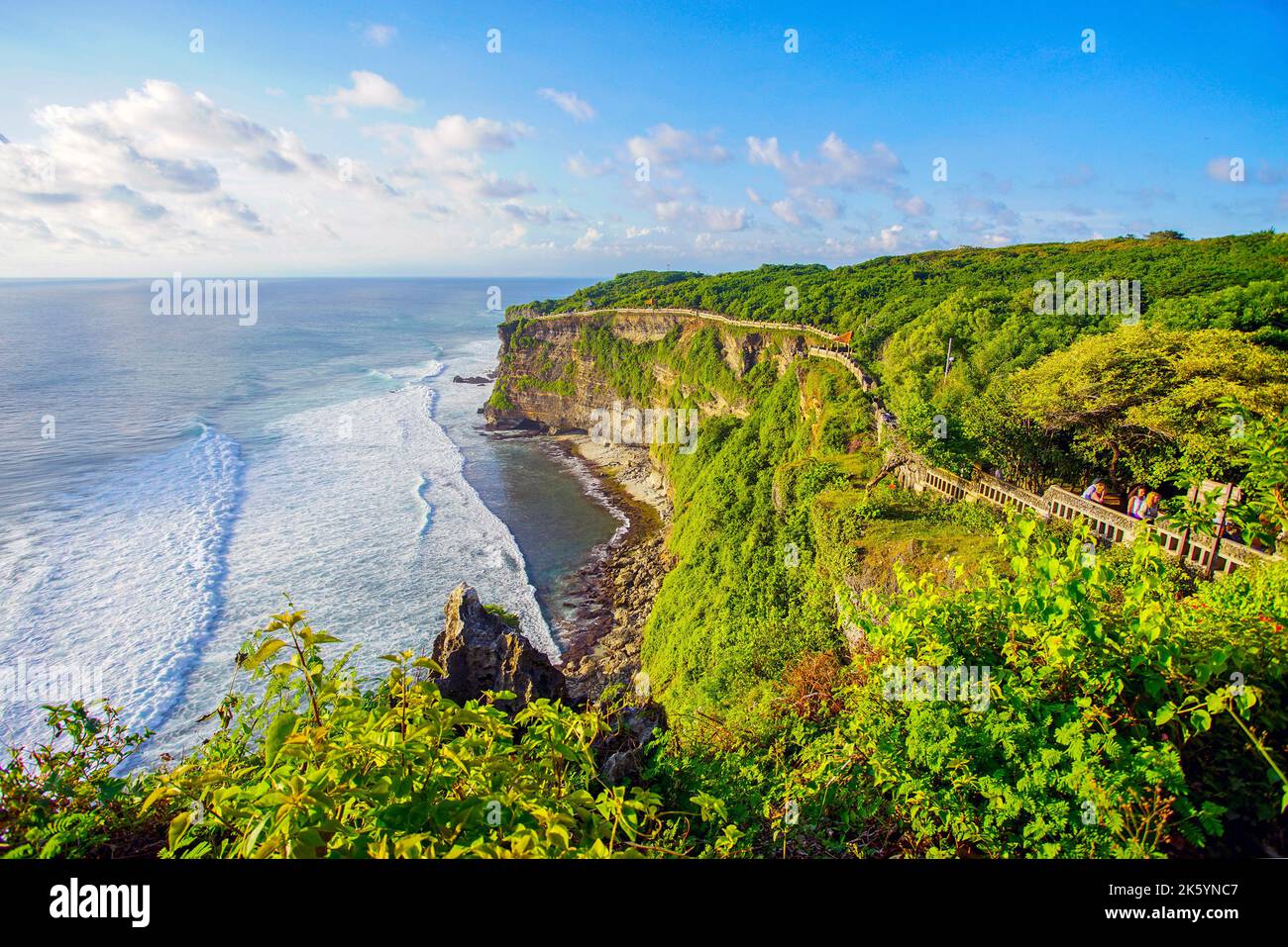 The hindu temple Pura Luhur Uluwatu situated over the cliffs of South ...