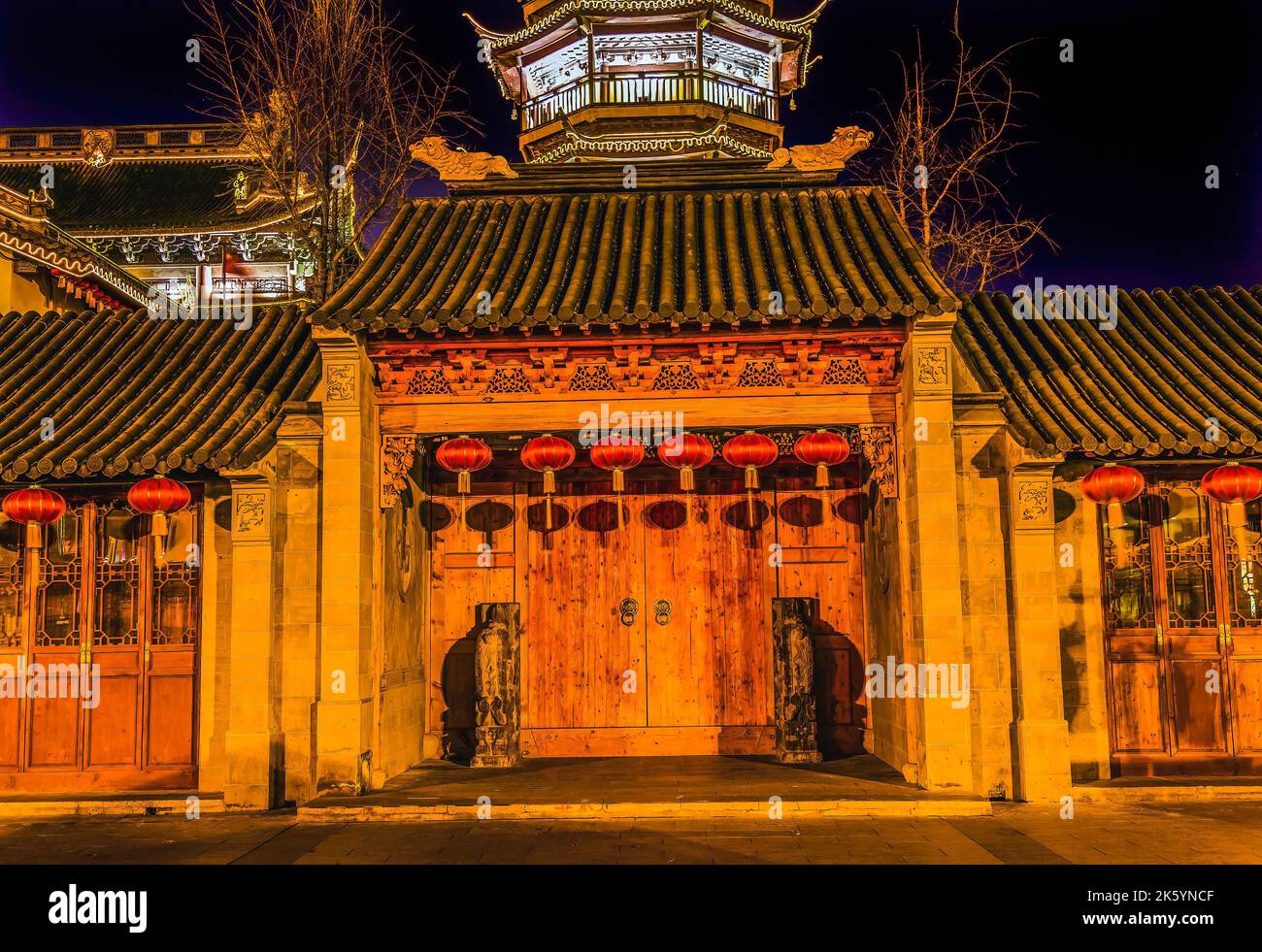 Buddhist Nanchang Nanchan Temple Wooden Door Pagoda Tower Wuxi Jiangsu ...