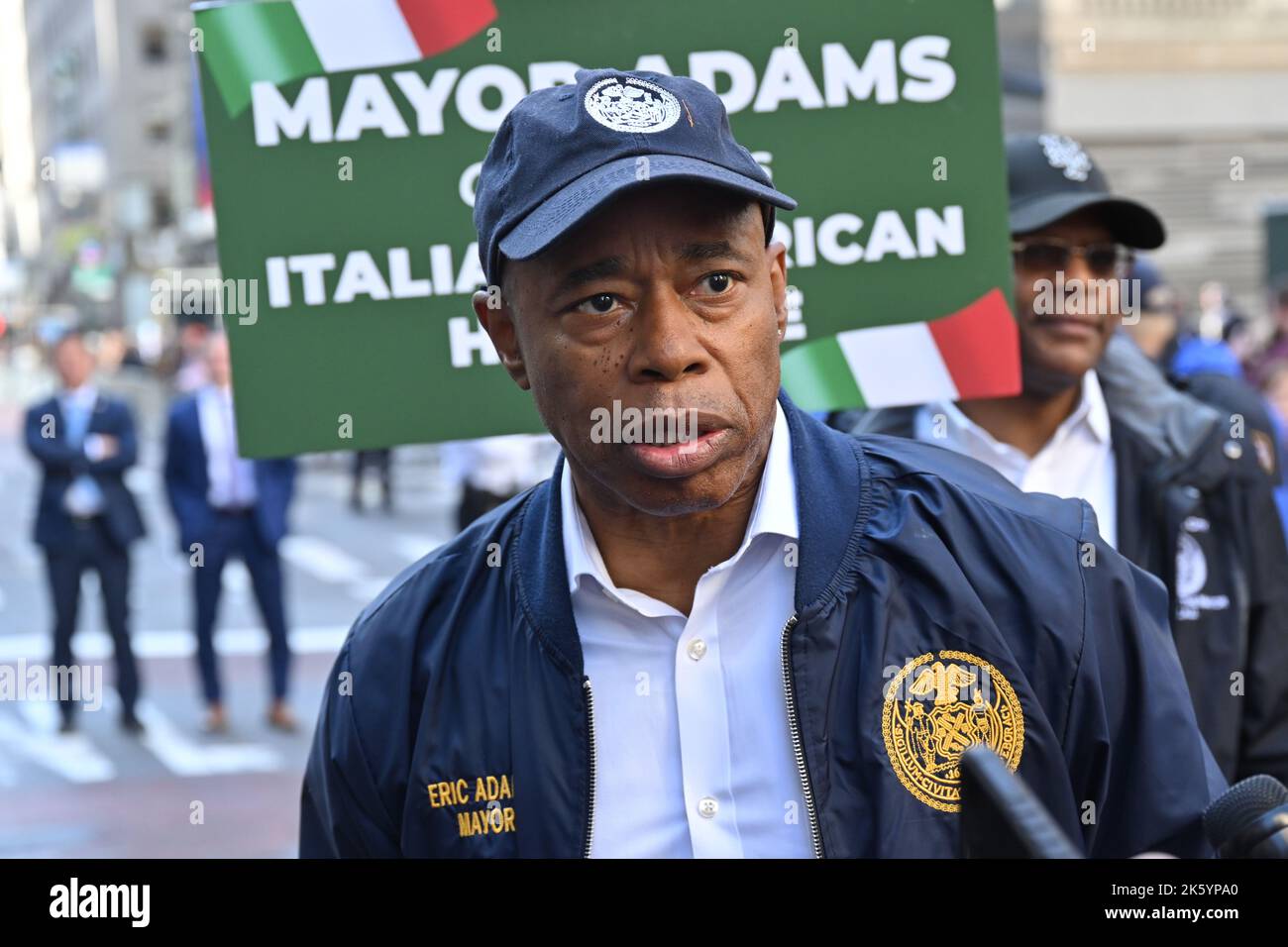 Mayor Eric Adams marches in the Marches in the 78th annual Columbus Day ...