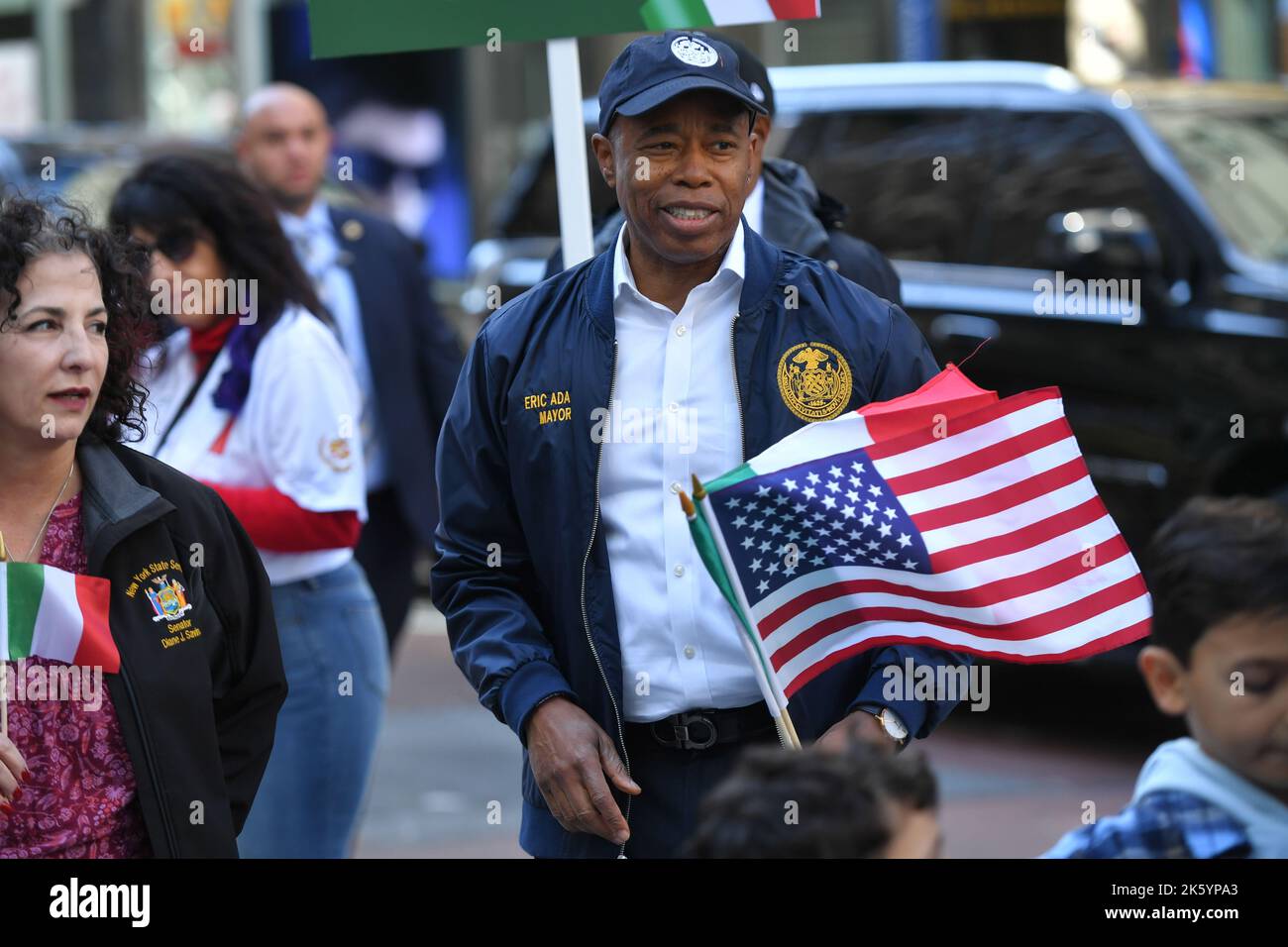 Mayor Eric Adams marches in the Marches in the 78th annual Columbus Day ...
