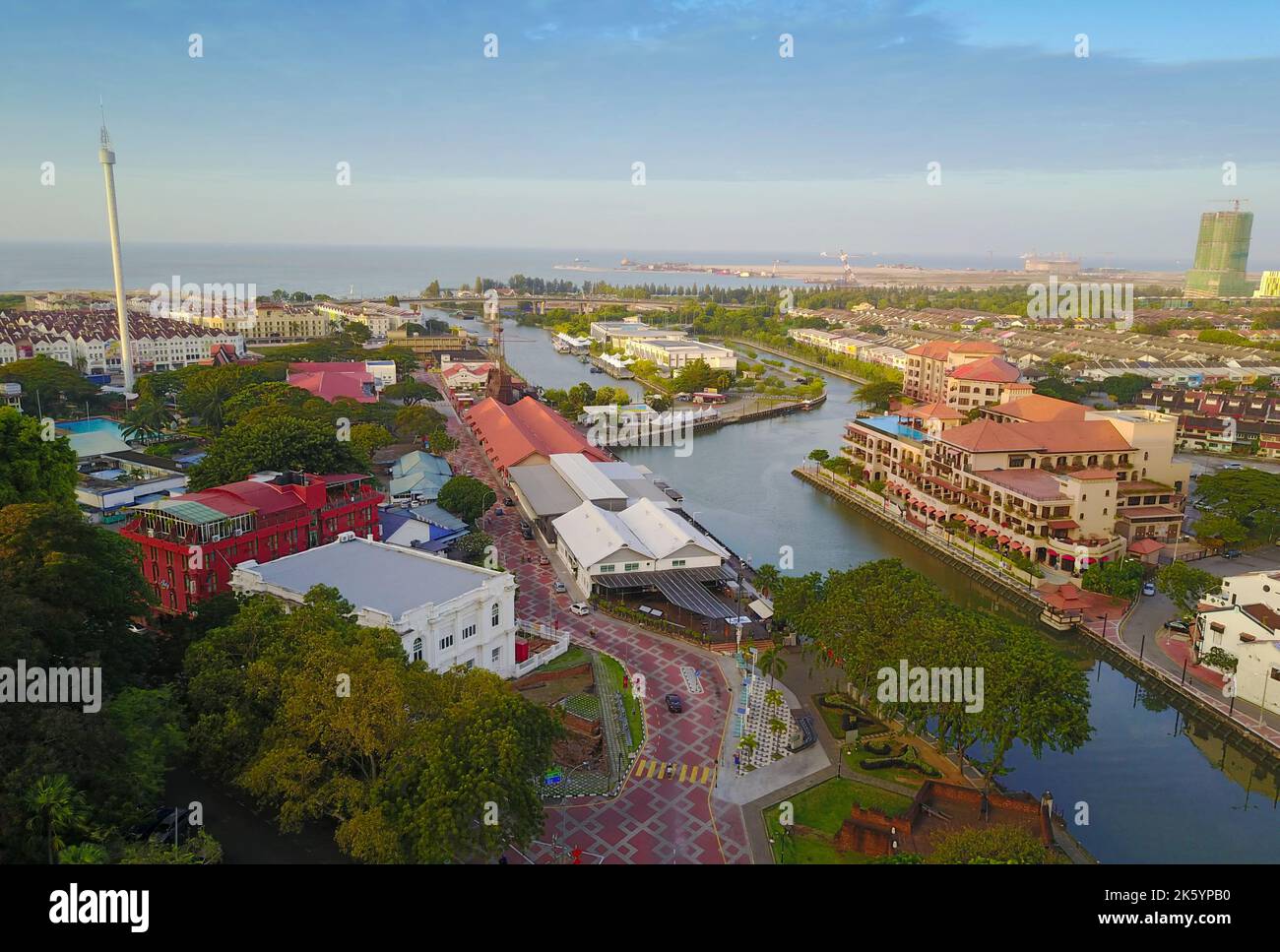 Aerial view of Malacca city during sunrise Stock Photo - Alamy