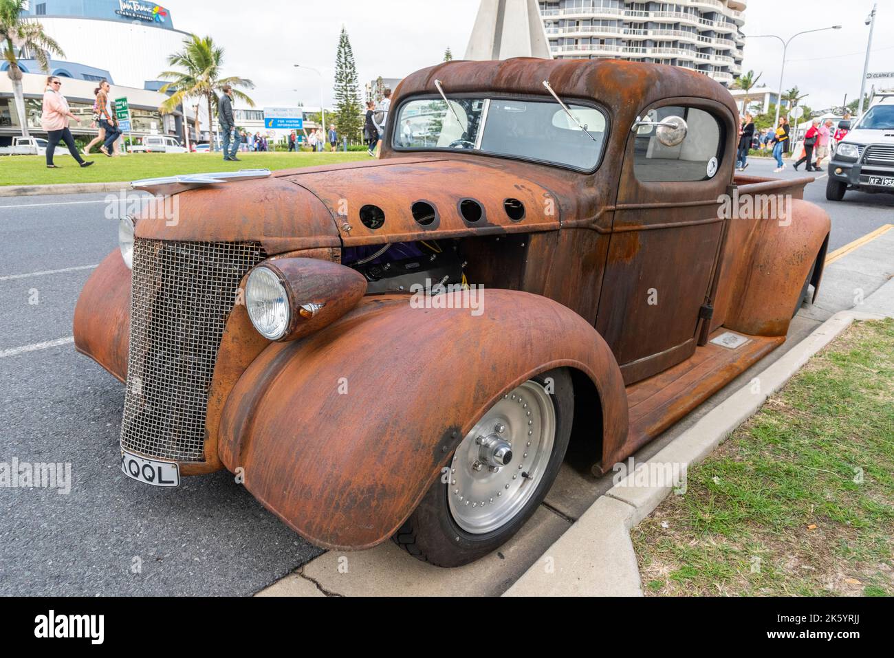 Heavily customised 1938 old classic american pickup truck at the Cooly ...