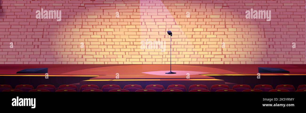 Stage for talent show, stand up amusement or TV entertainment with ...