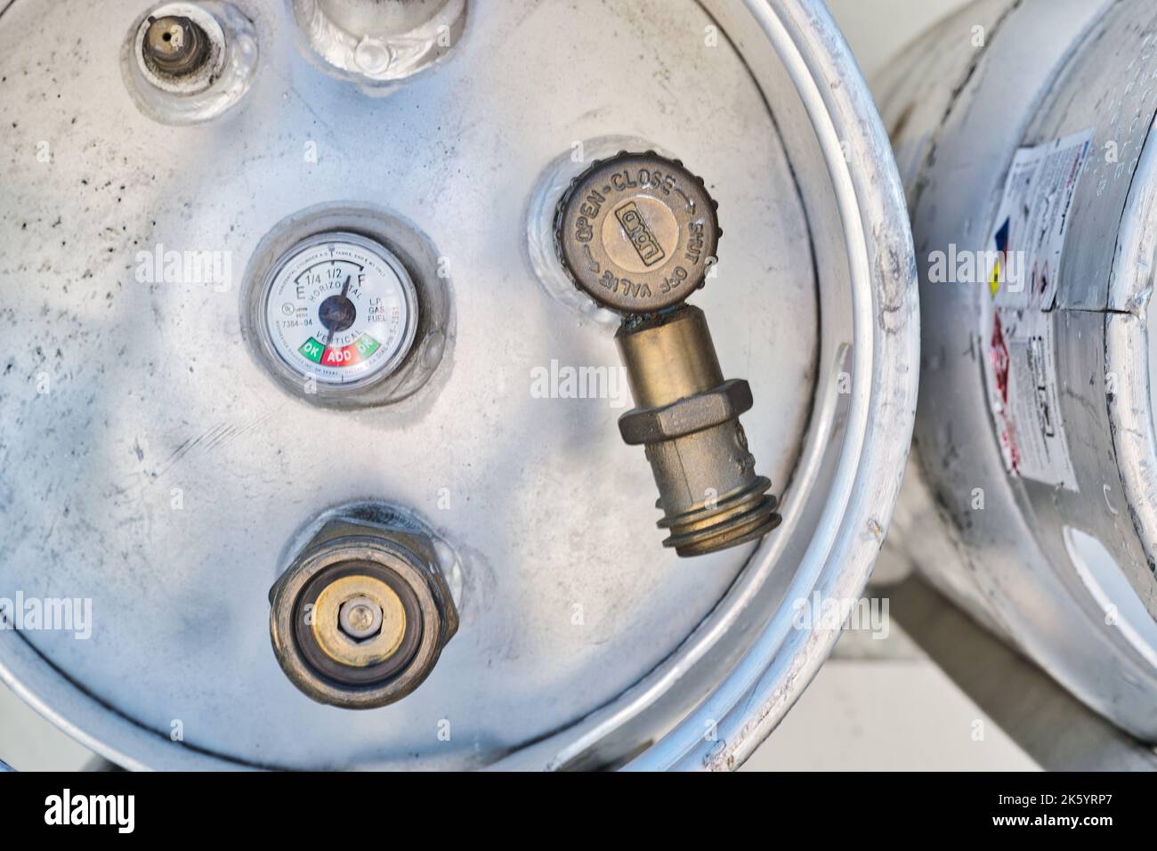 Houston, Texas USA 09-18-2022: Liquid Petroleum gas cylinders top ...