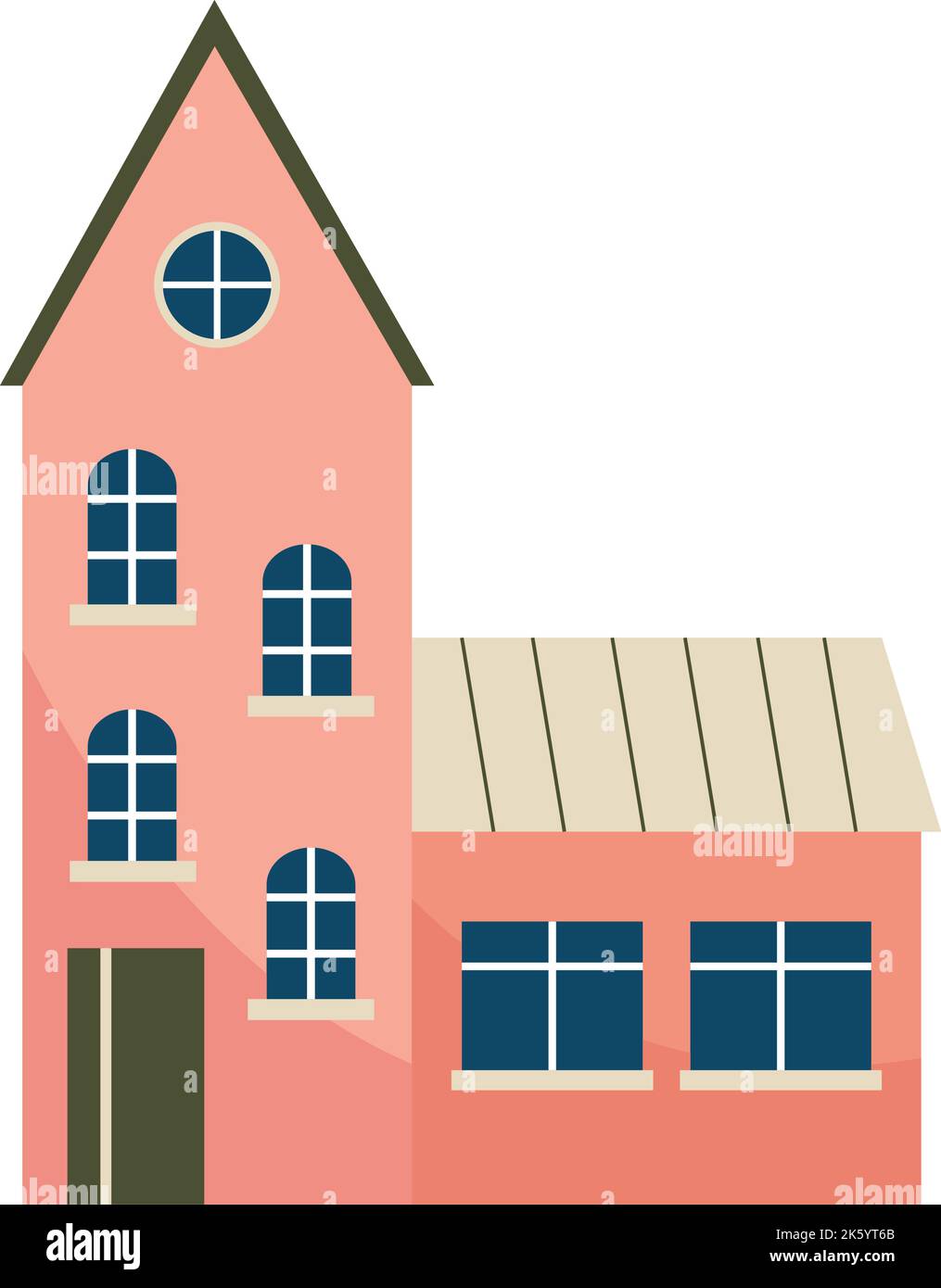 orange house front facade Stock Vector Image & Art - Alamy