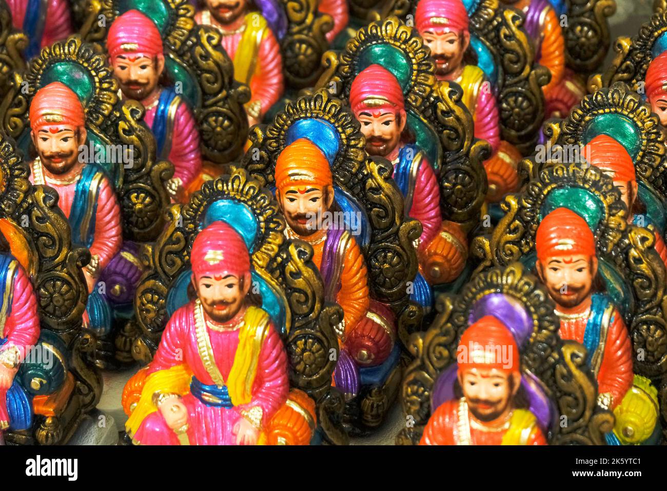 Potter Making of small various colorful Statue for Diwali Festival in ...
