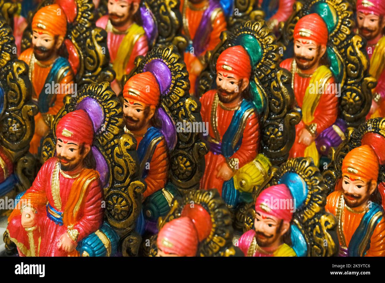 Potter Making of small various colorful Statue for Diwali Festival in ...