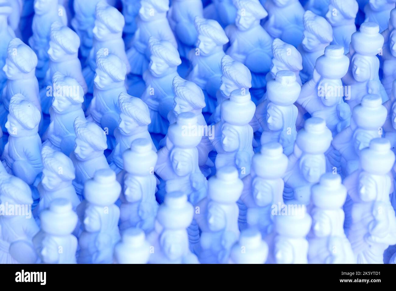 Potter Making of small various colorful Statue for Diwali Festival in ...