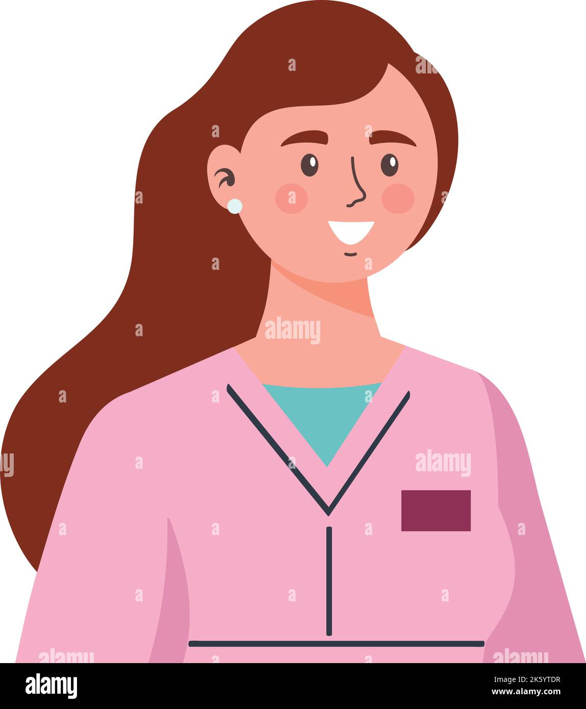 female doctor with pink uniform Stock Vector Image & Art - Alamy