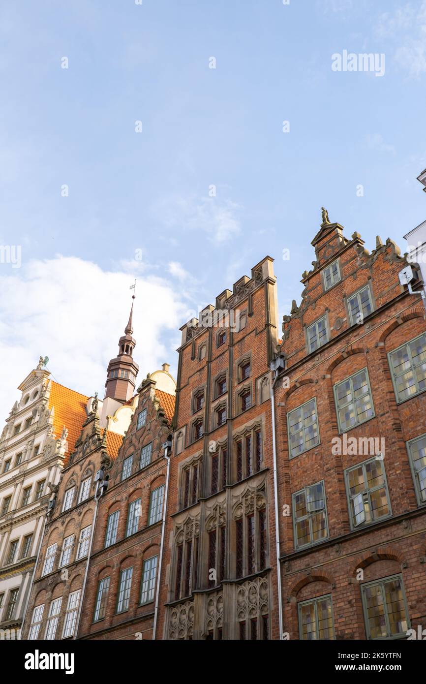 Ancient architecture of old town in Gdansk Poland. Beautiful and ...