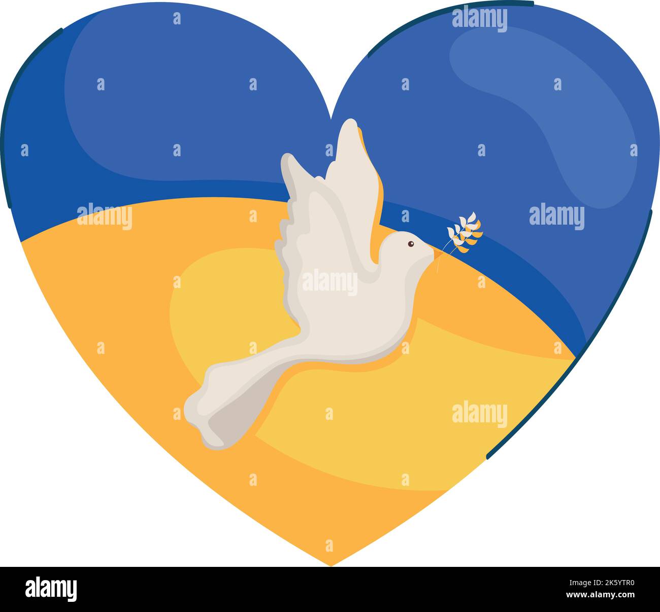 Ukraine flag in heart with dove Stock Vector Image & Art - Alamy