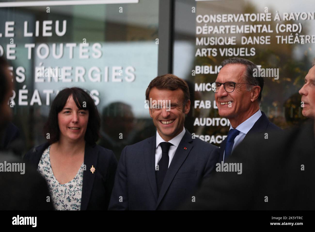 Laval, France.10 October 2022, The president of the french republic ...